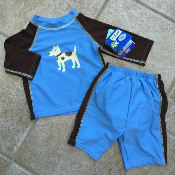 i play. | Swim | I Play Boys Dog Rash Guard And Swim Shorts Trunks ...